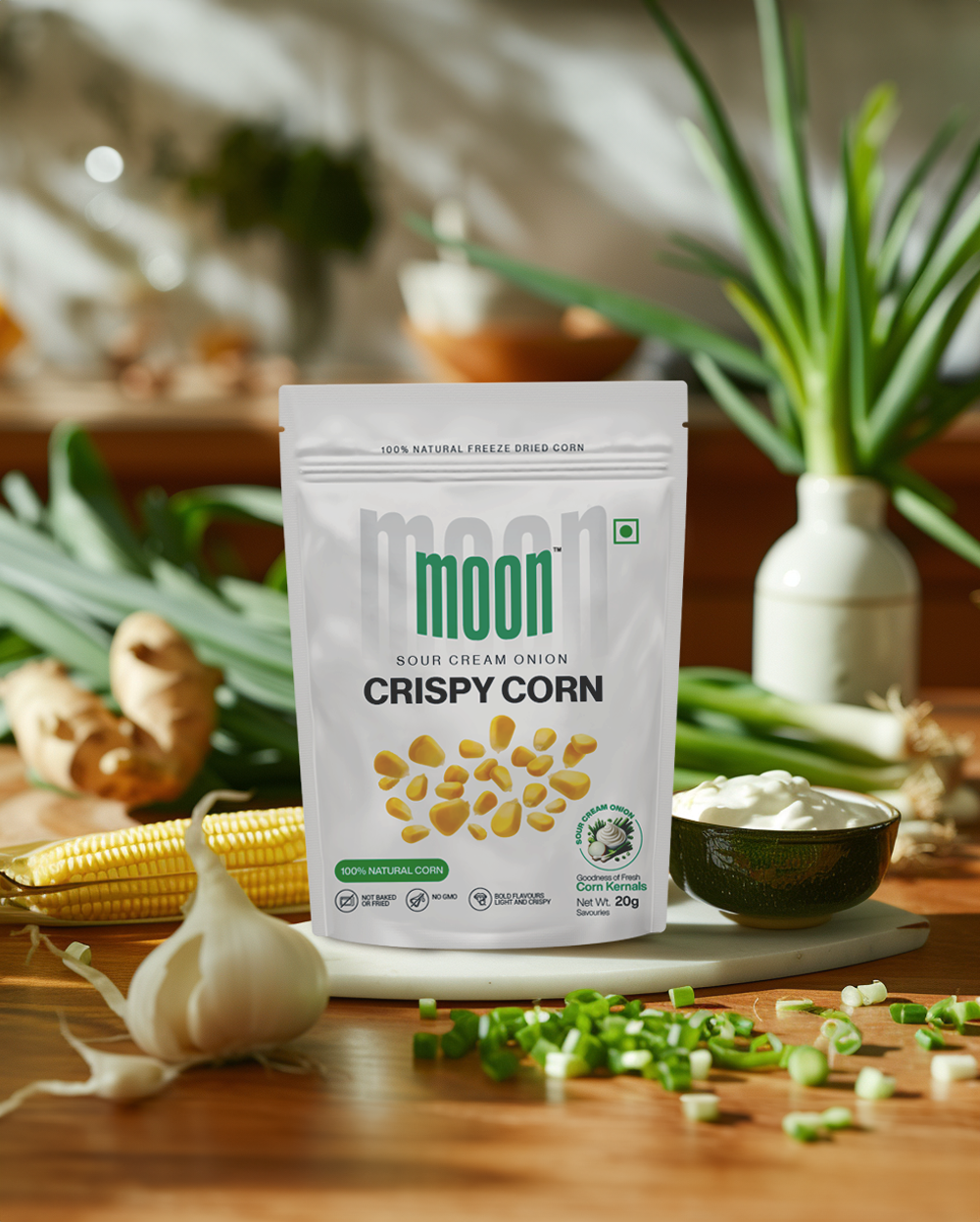 Freeze Dried Crispy Corn Sour Cream & Onion – MOONFREEZE FOODS PRIVATE ...